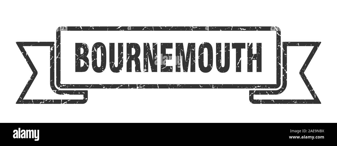 Bournemouth ribbon. Black Bournemouth grunge band sign Stock Vector ...
