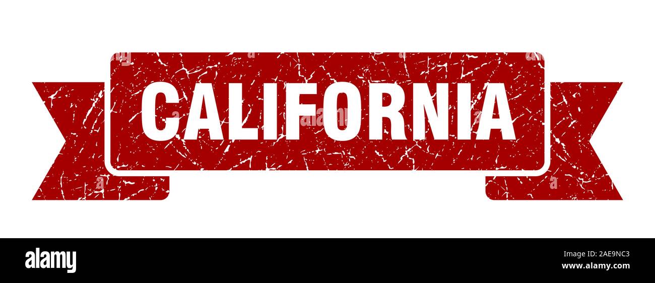 California ribbon. Red California grunge band sign Stock Vector Image ...