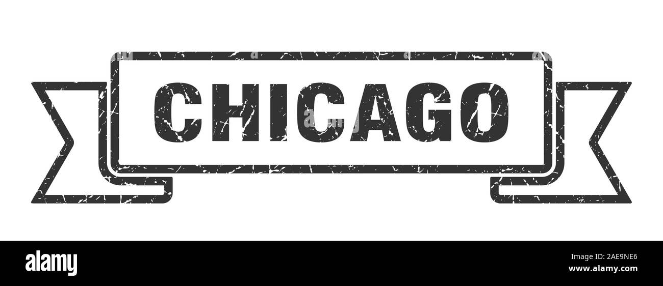 Chicago ribbon. Black Chicago grunge band sign Stock Vector Image & Art ...