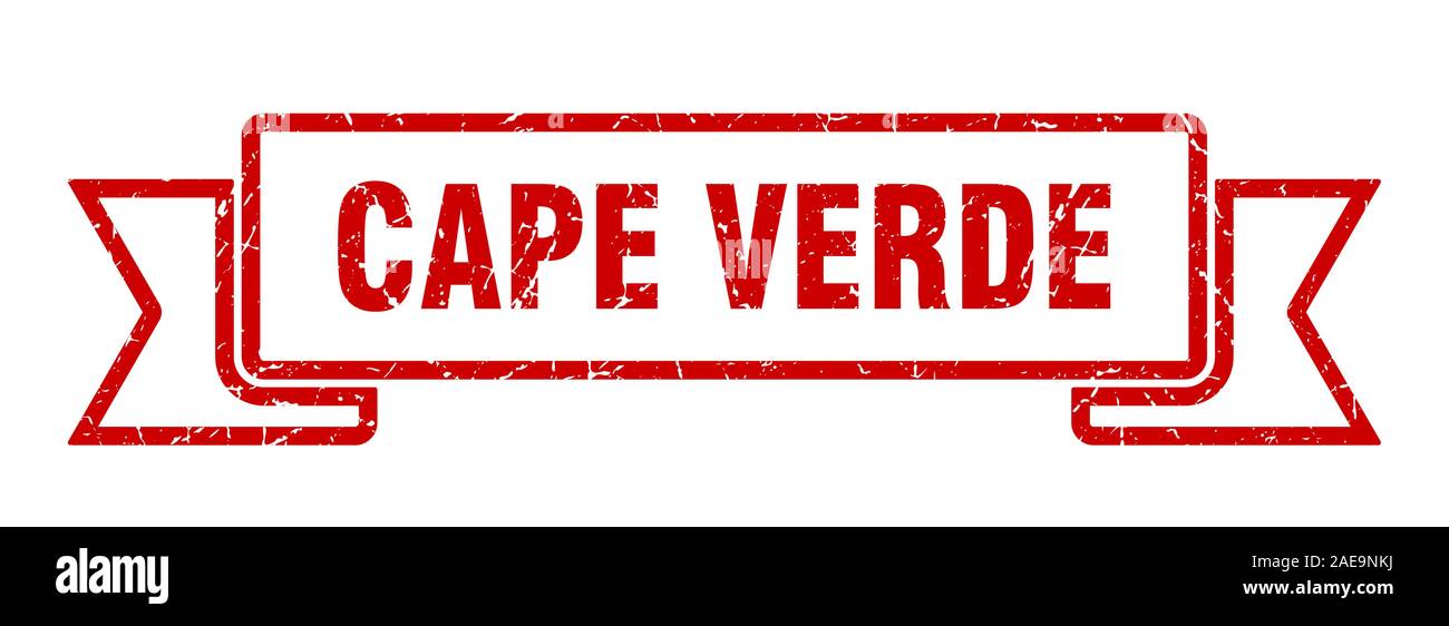 Cape Verde ribbon. Red Cape Verde grunge band sign Stock Vector Image ...