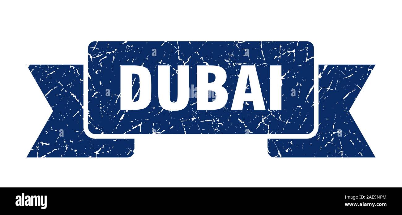 Dubai ribbon. Blue Dubai grunge band sign Stock Vector Image & Art - Alamy