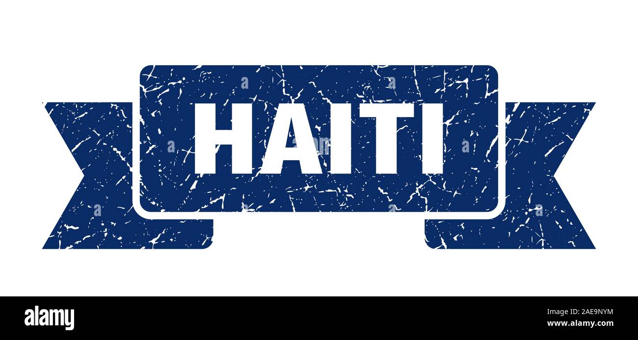 Haiti ribbon. Blue Haiti grunge band sign Stock Vector Image & Art - Alamy
