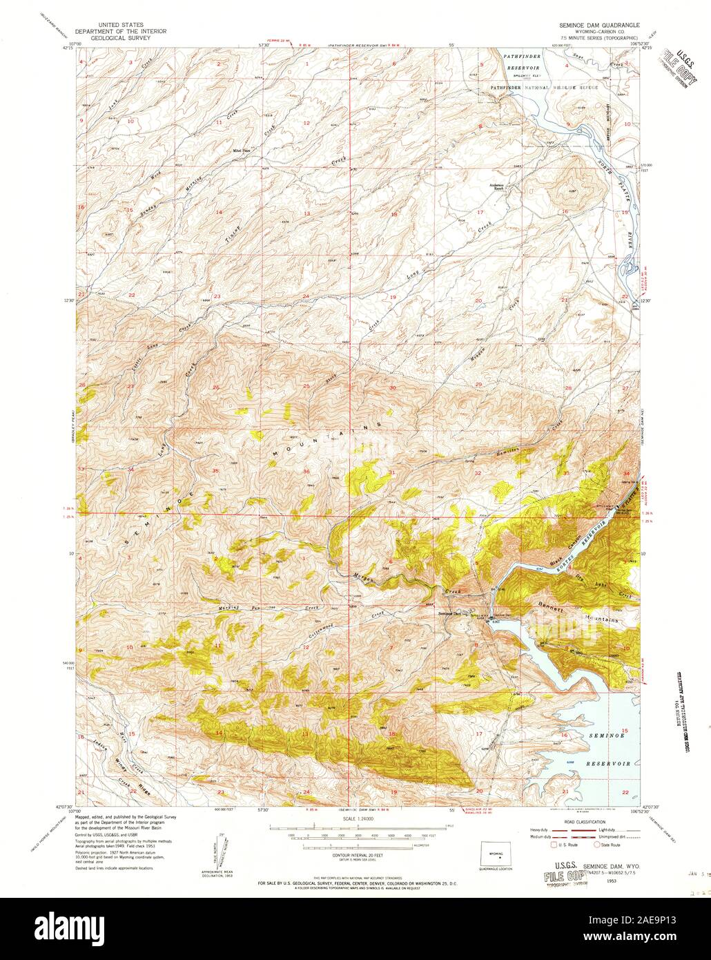 Map of seminoe hi-res stock photography and images - Alamy