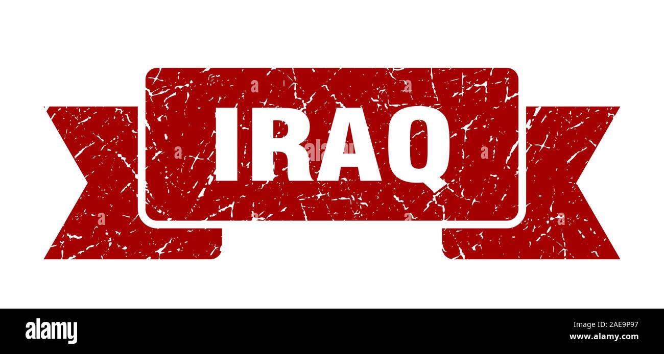 Iraq ribbon. Red Iraq grunge band sign Stock Vector Image & Art - Alamy
