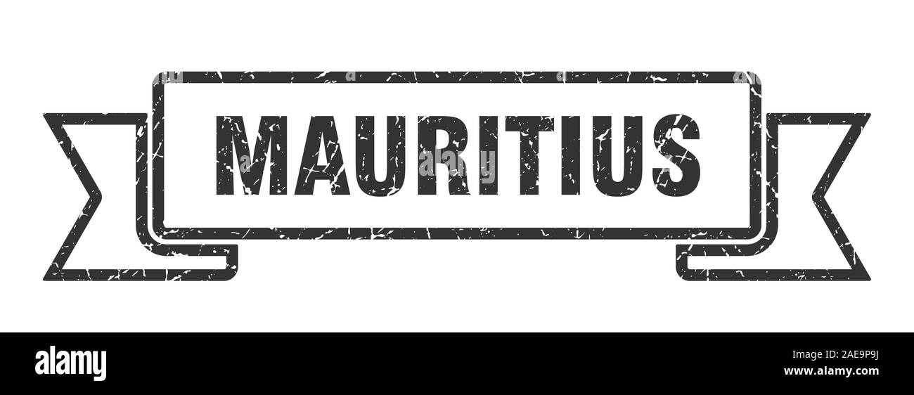 Mauritius ribbon. Black Mauritius grunge band sign Stock Vector Image ...
