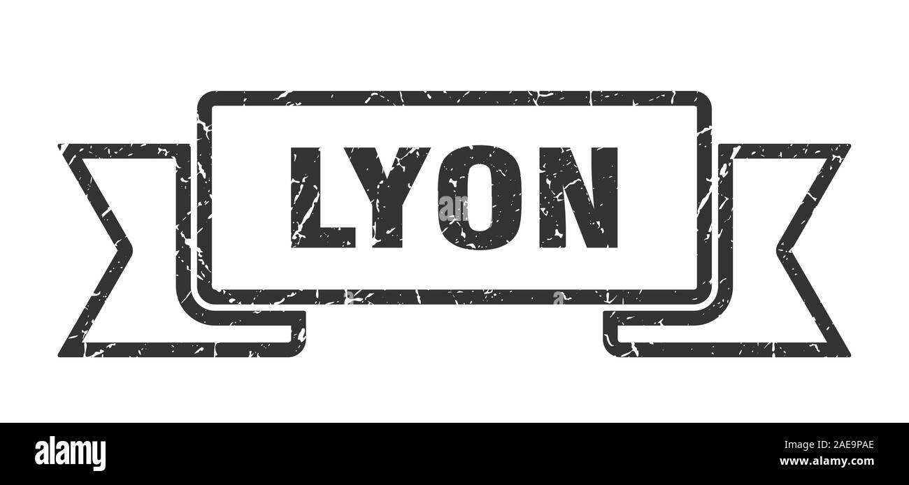 Lyon ribbon. Black Lyon grunge band sign Stock Vector Image & Art - Alamy