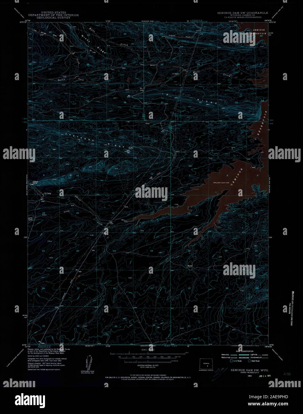 Seminoe map hi-res stock photography and images - Alamy