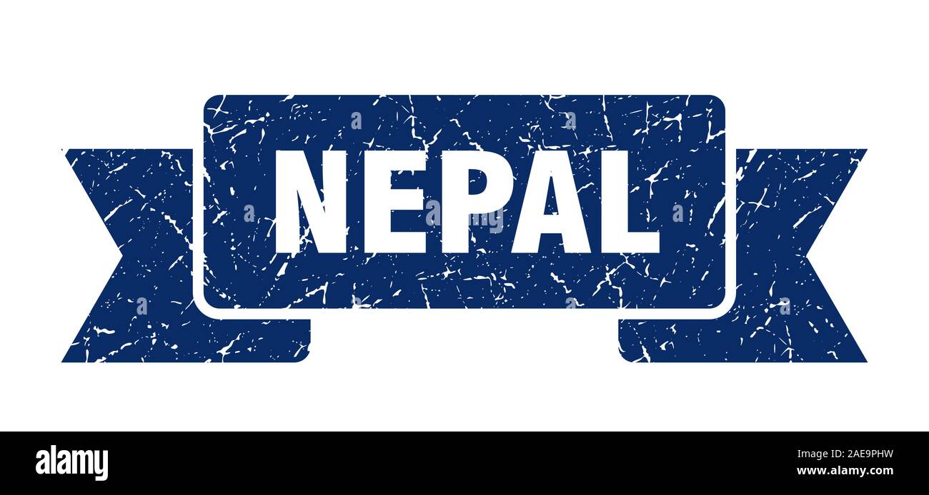 Nepal ribbon. Blue Nepal grunge band sign Stock Vector Image & Art - Alamy