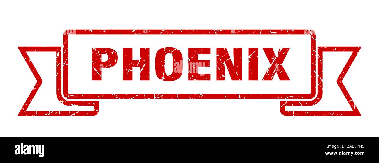 Phoenix ribbon. Red Phoenix grunge band sign Stock Vector Image & Art ...