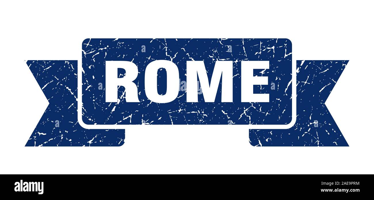 Rome ribbon. Blue Rome grunge band sign Stock Vector Image & Art - Alamy
