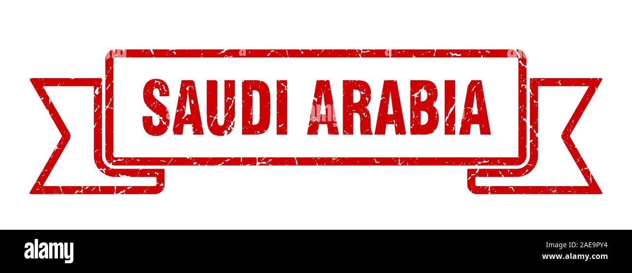 Saudi Arabia ribbon. Red Saudi Arabia grunge band sign Stock Vector ...