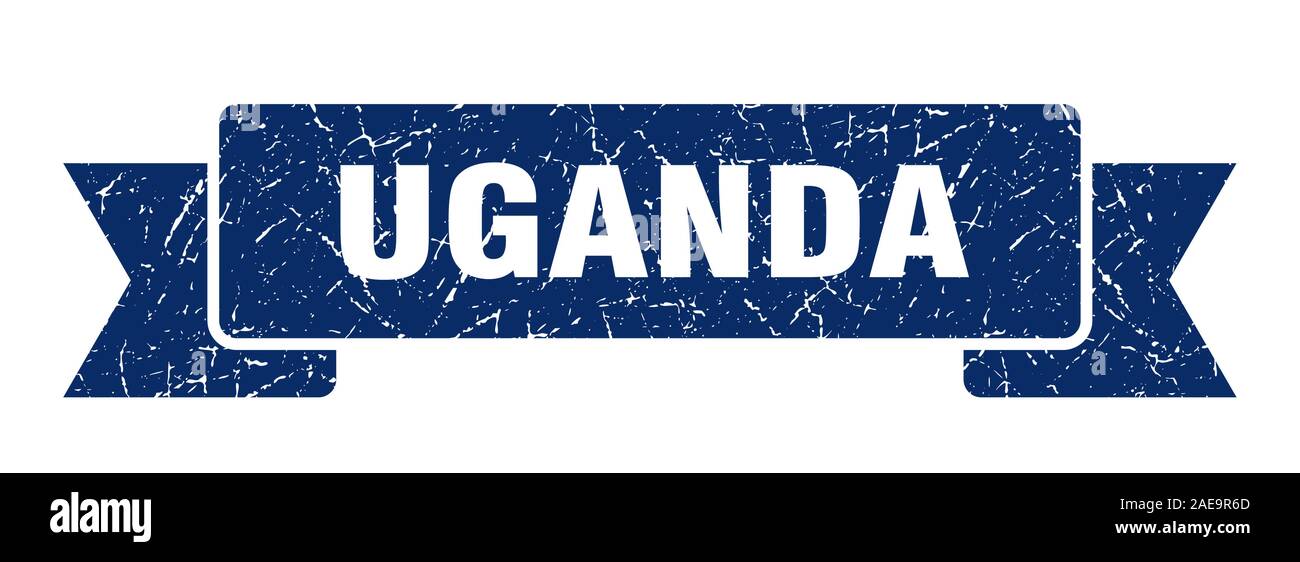 Uganda ribbon. Blue Uganda grunge band sign Stock Vector Image & Art ...