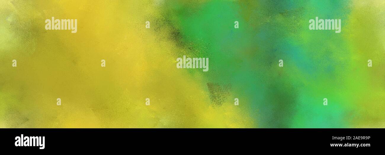 yellow green, sea green and moderate green color painted banner ...