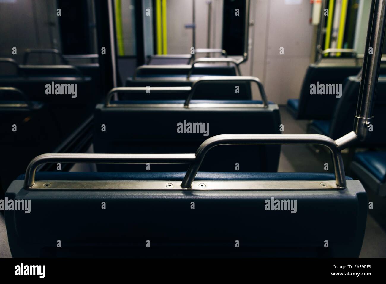 Interior of subway train car in calgary Metro system, canada Stock ...
