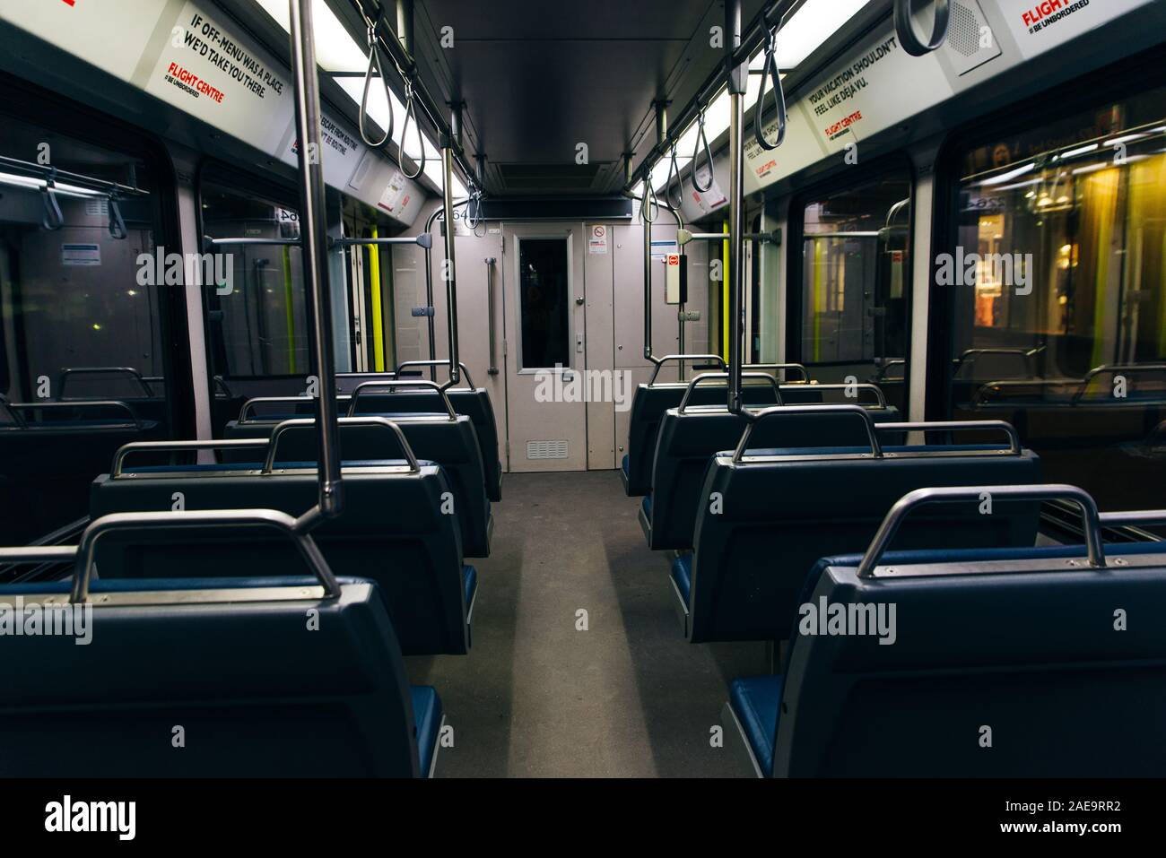 Interior of subway train car in calgary Metro system, canada Stock ...