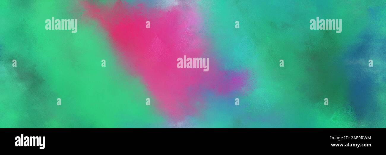abstract diffuse painted banner background with medium sea green ...
