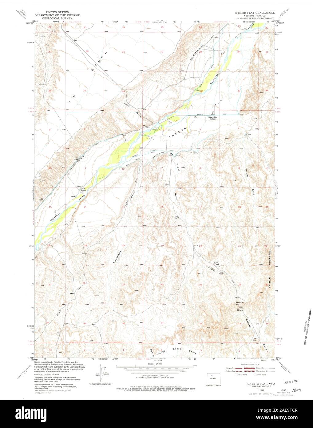 WY Sheets Flat 341331 1951 24000 Restoration Stock Photo - Alamy