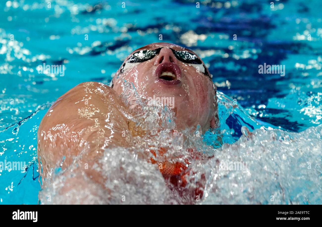 Daria Ustinova (RUS) in 200 meter backstroke during LEN European Short ...