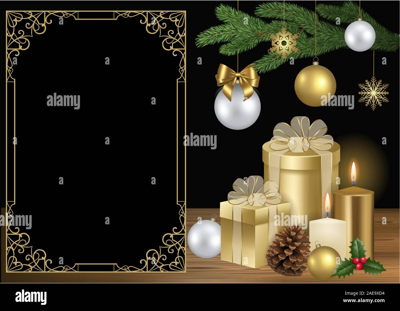 Merry christmas gift candles Stock Vector Images - Alamy