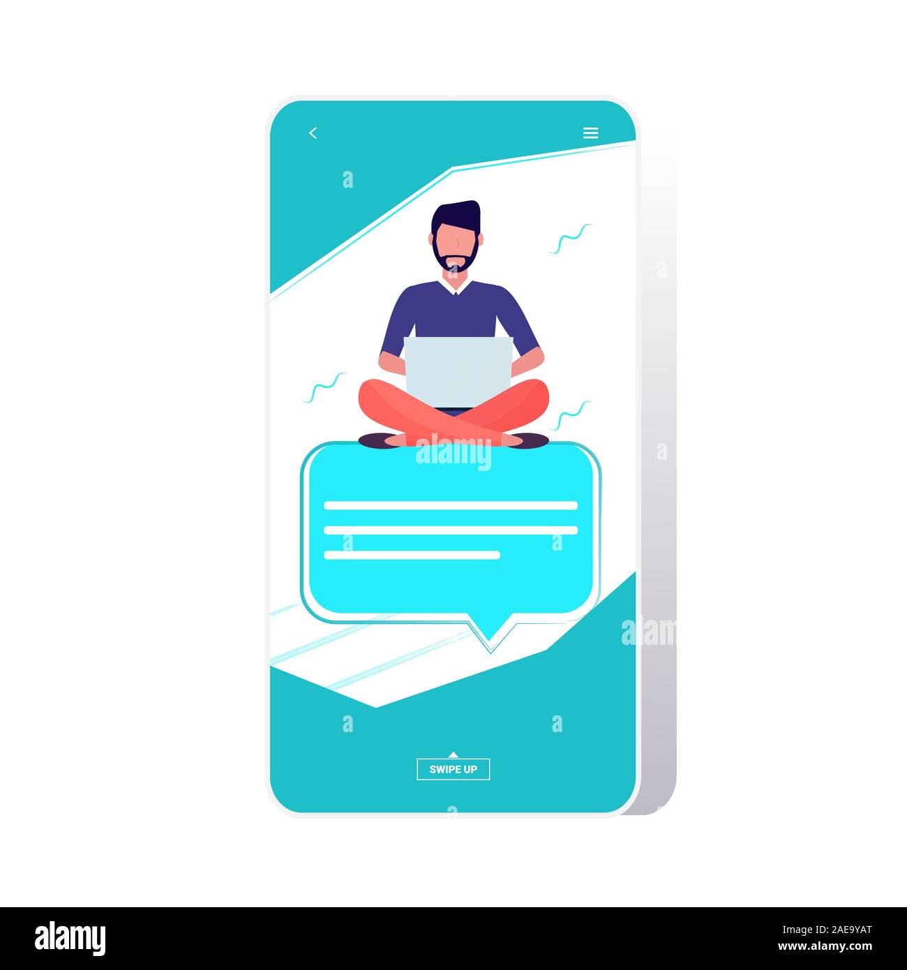 Computer person full length typing Stock Vector Images - Alamy