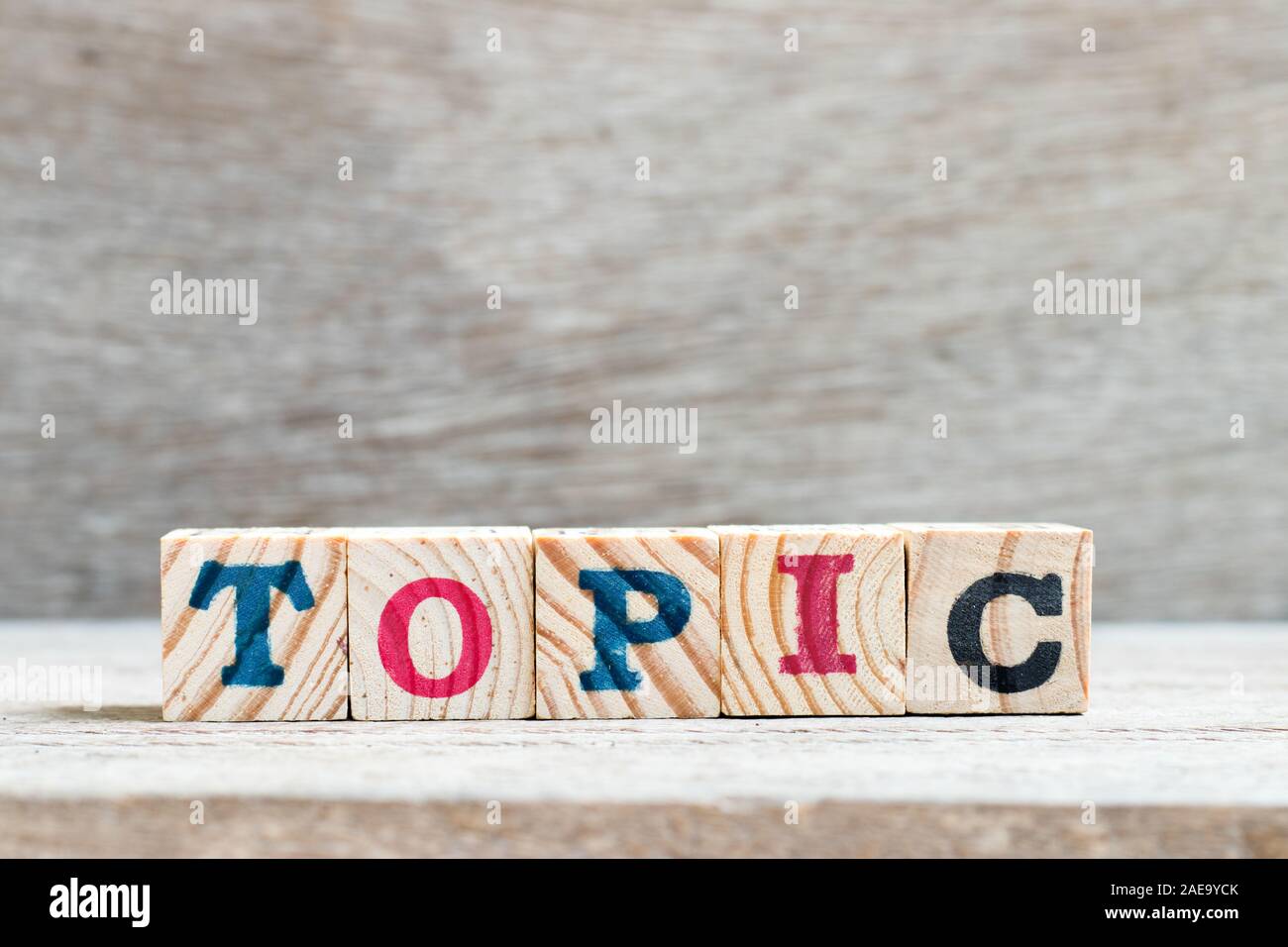 Letter block in word topic on wood background Stock Photo - Alamy