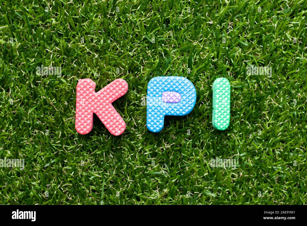 Toy foam letter in word KPI (Abbreviation of key performance indicator ...