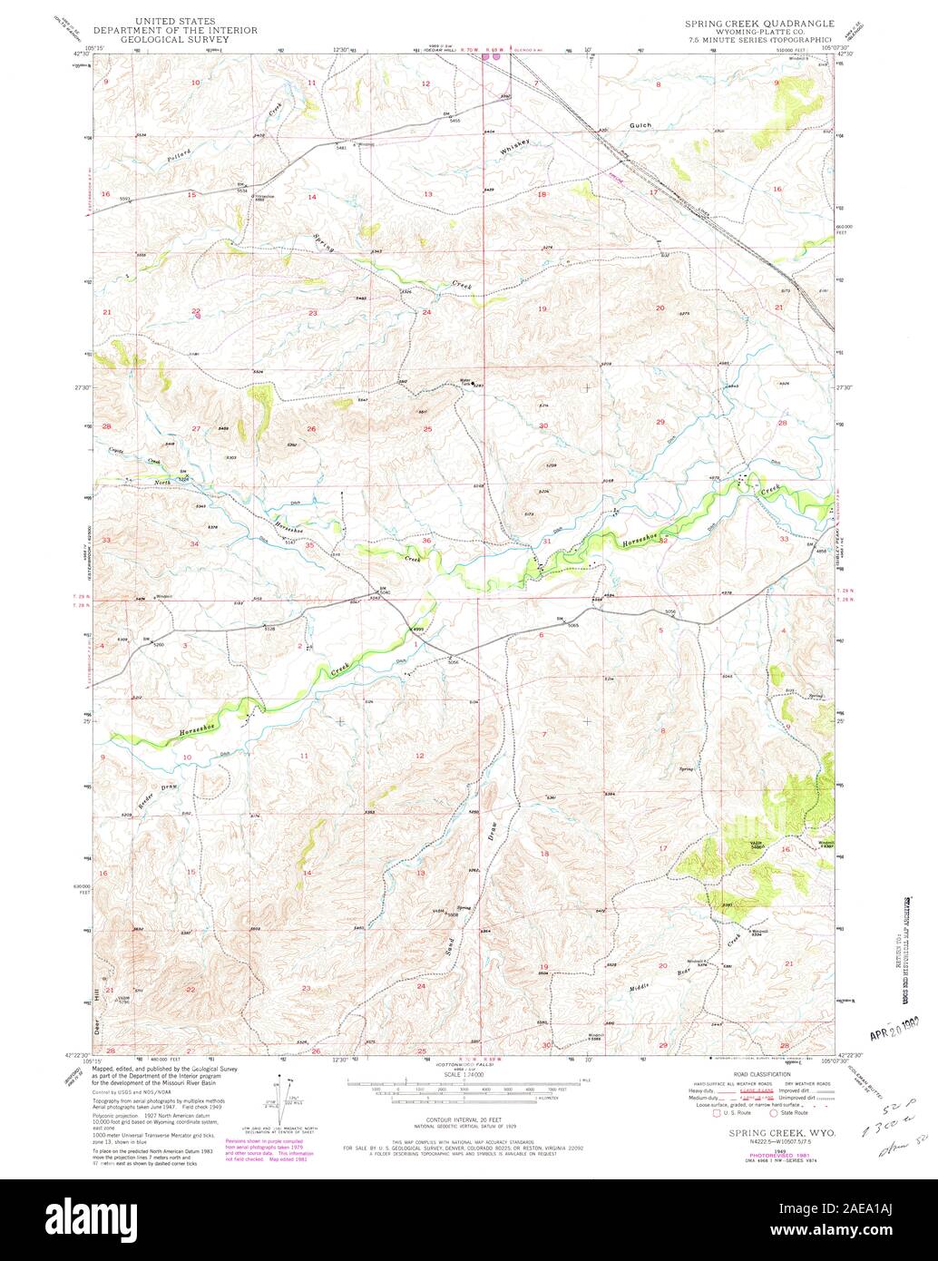 Map of spring creek Cut Out Stock Images & Pictures - Alamy