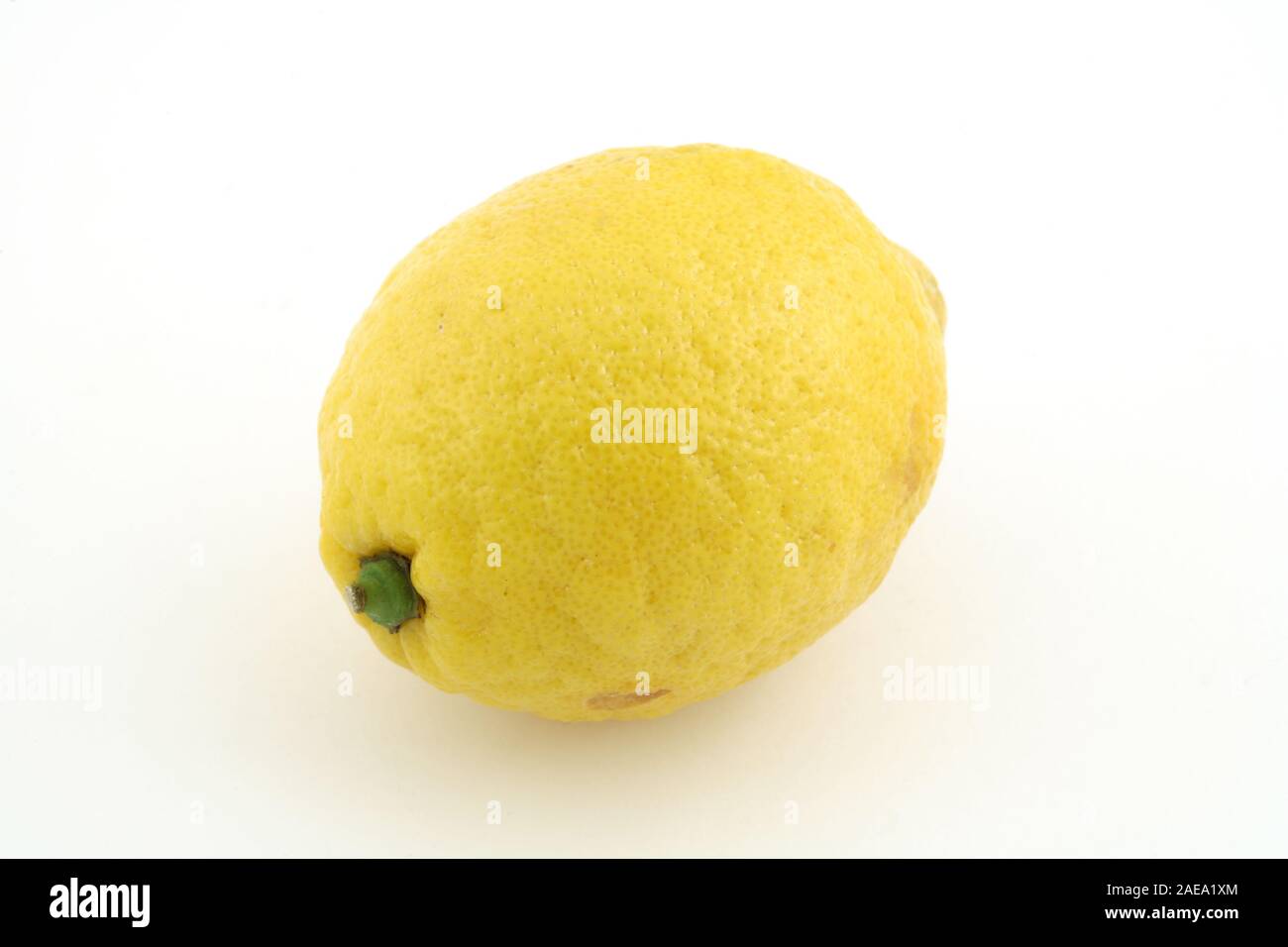 one yellow lemon on white background Stock Photo - Alamy