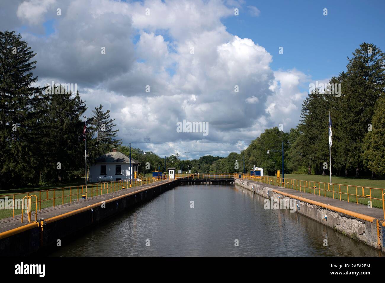 Erie Canal New York Palmyra Lock and channel. Pioneer engineering ...