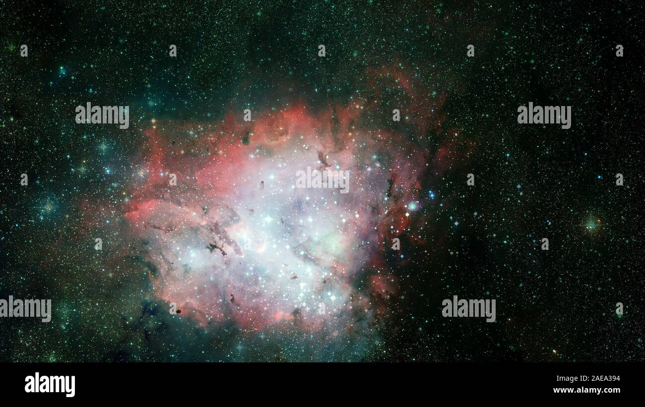 Astronomical scientific background, nebula and stars in deep space ...