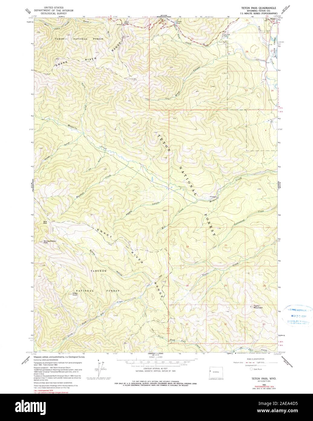 Teton map Cut Out Stock Images & Pictures - Alamy