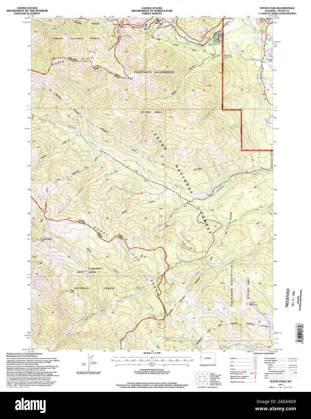 Teton map Cut Out Stock Images & Pictures - Alamy