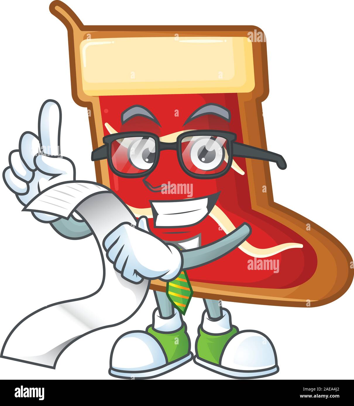 Cute santa shoes cookies cartoon character with menu ready to serve ...