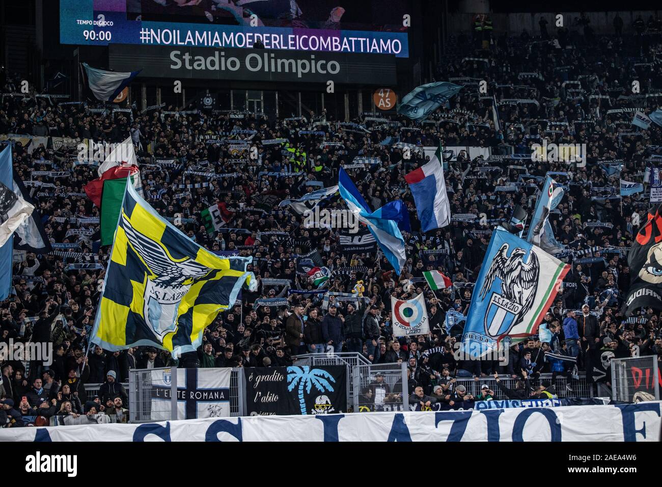 Lazio fans in the olympic stadium rome hi-res stock photography and ...