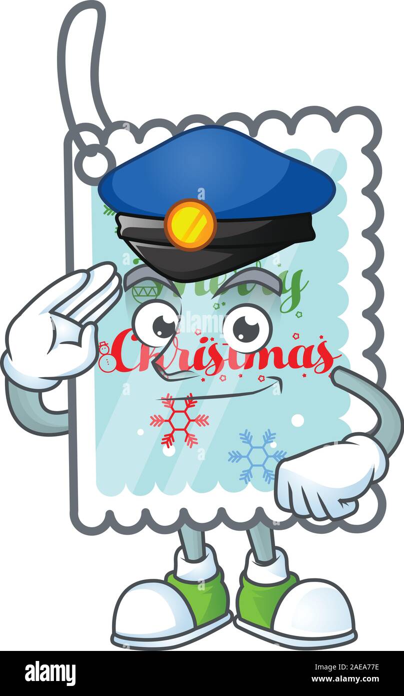 Christmas greeting card Cartoon character dressed as a Police officer ...