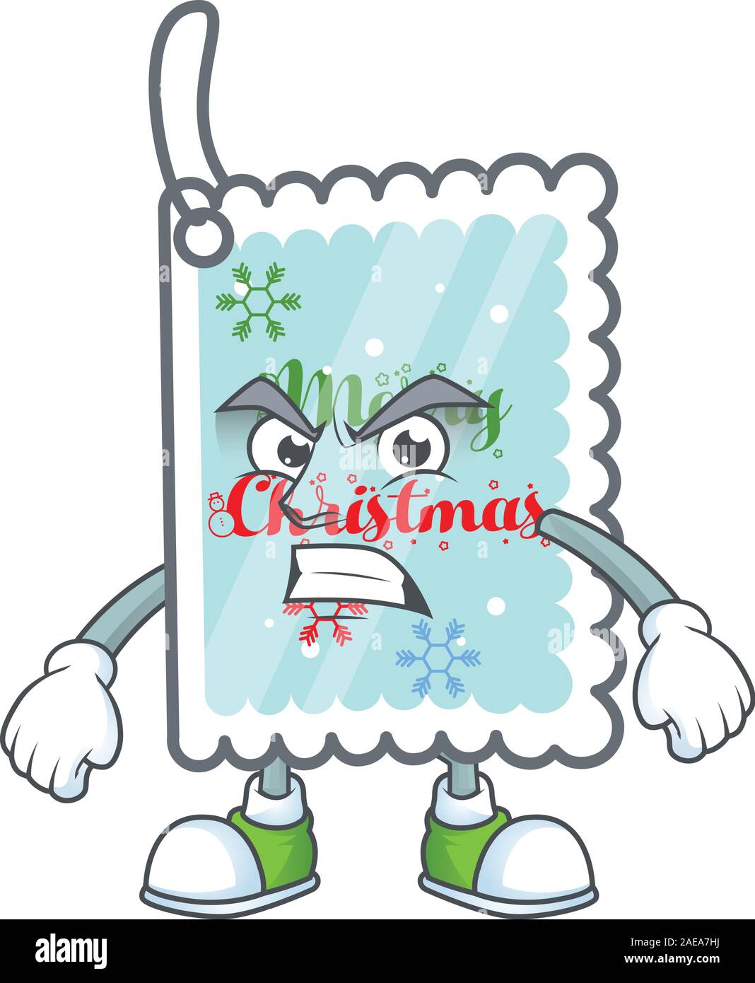 Christmas greeting card cartoon character style with angry face Stock ...