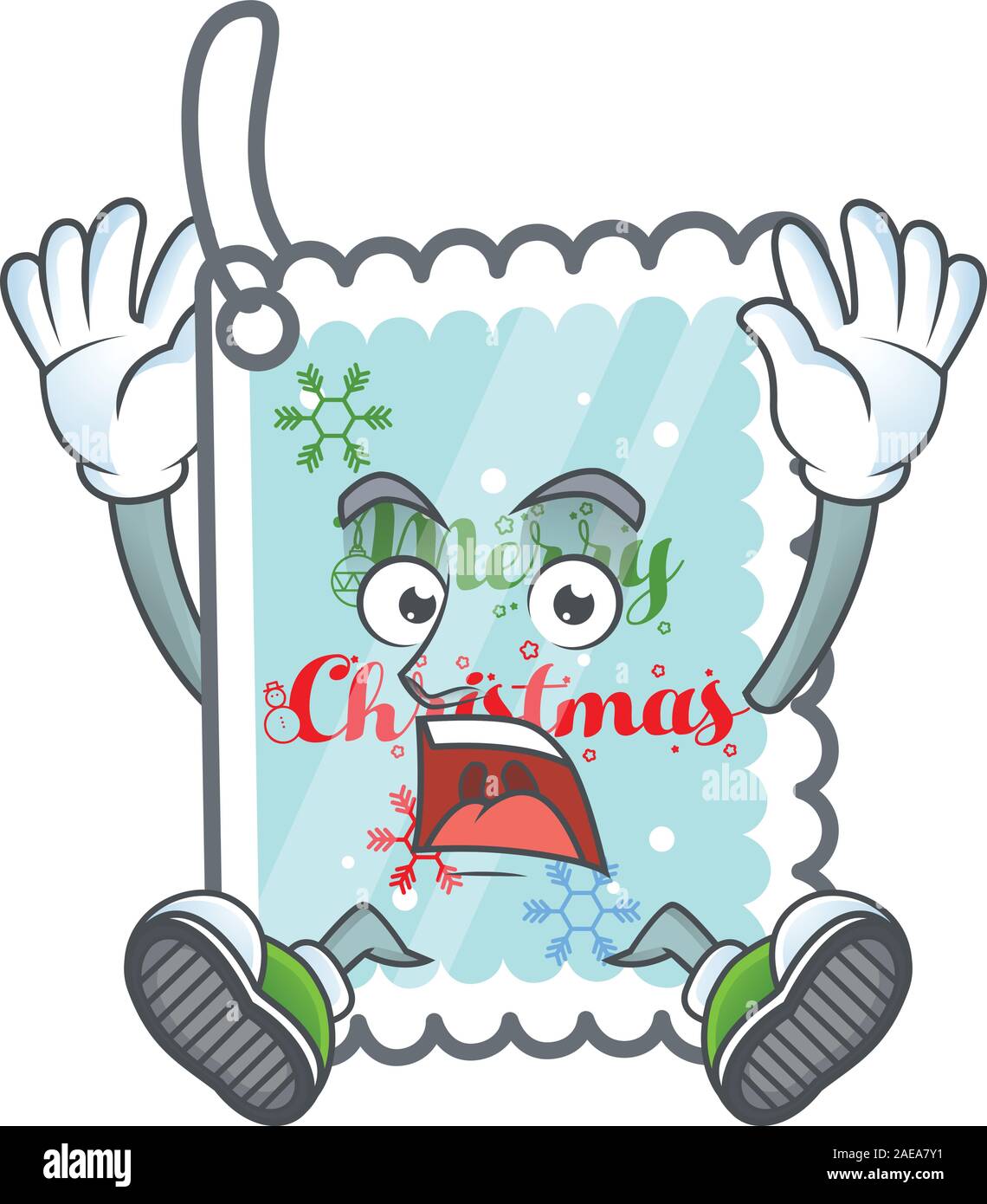 cute christmas greeting card cartoon character style with shocking ...