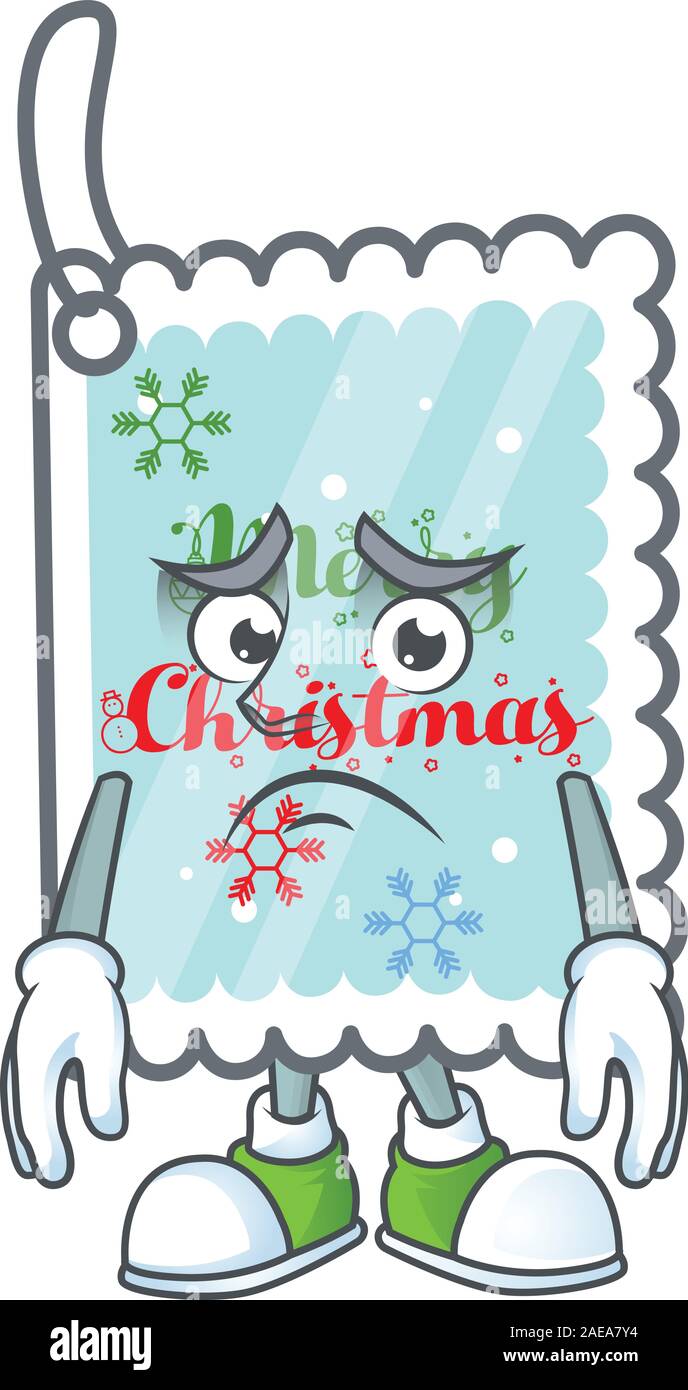 Christmas greeting card Cartoon character showing afraid look face ...