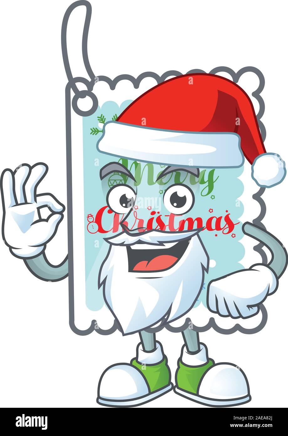 Christmas greeting card in Santa cartoon character design Stock Vector ...