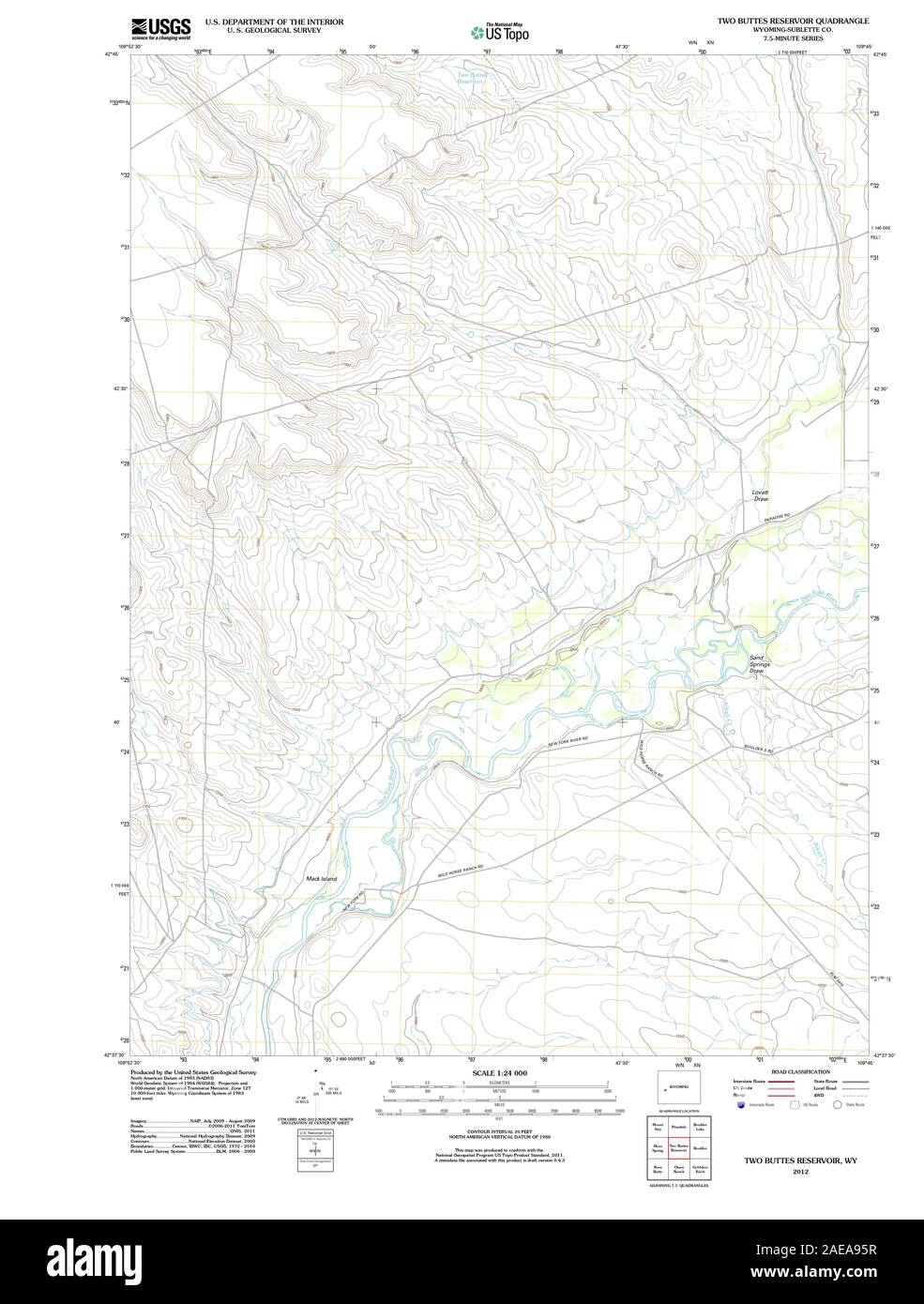 WY Two Buttes Reservoir 20120612 TM Restoration Stock Photo - Alamy