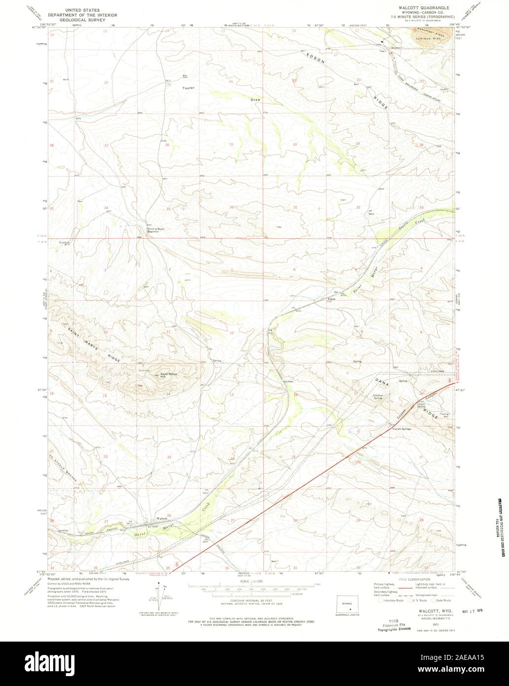 Map of walcott Cut Out Stock Images & Pictures - Alamy