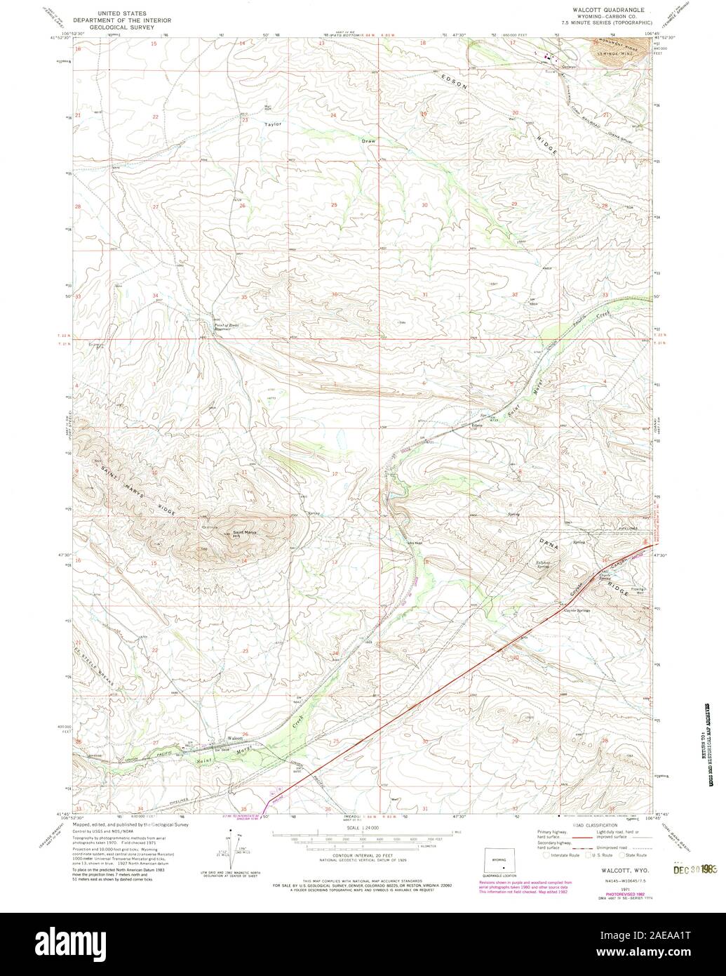 Map of walcott Cut Out Stock Images & Pictures - Alamy