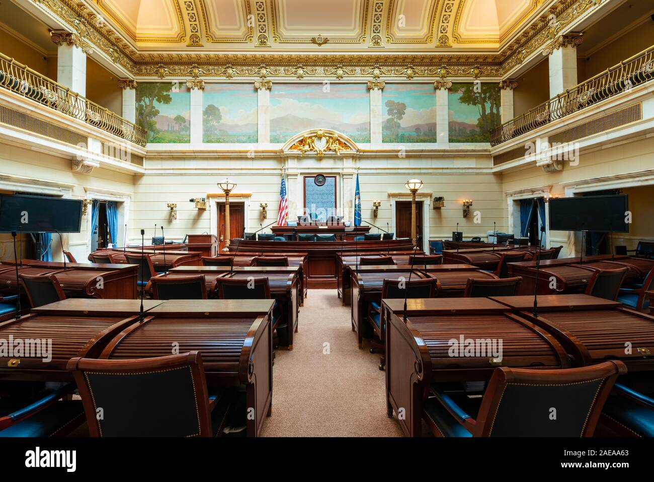 SALT LAKE CITY, UTAH - August 15, 2013: The Senate Chamber in the State ...
