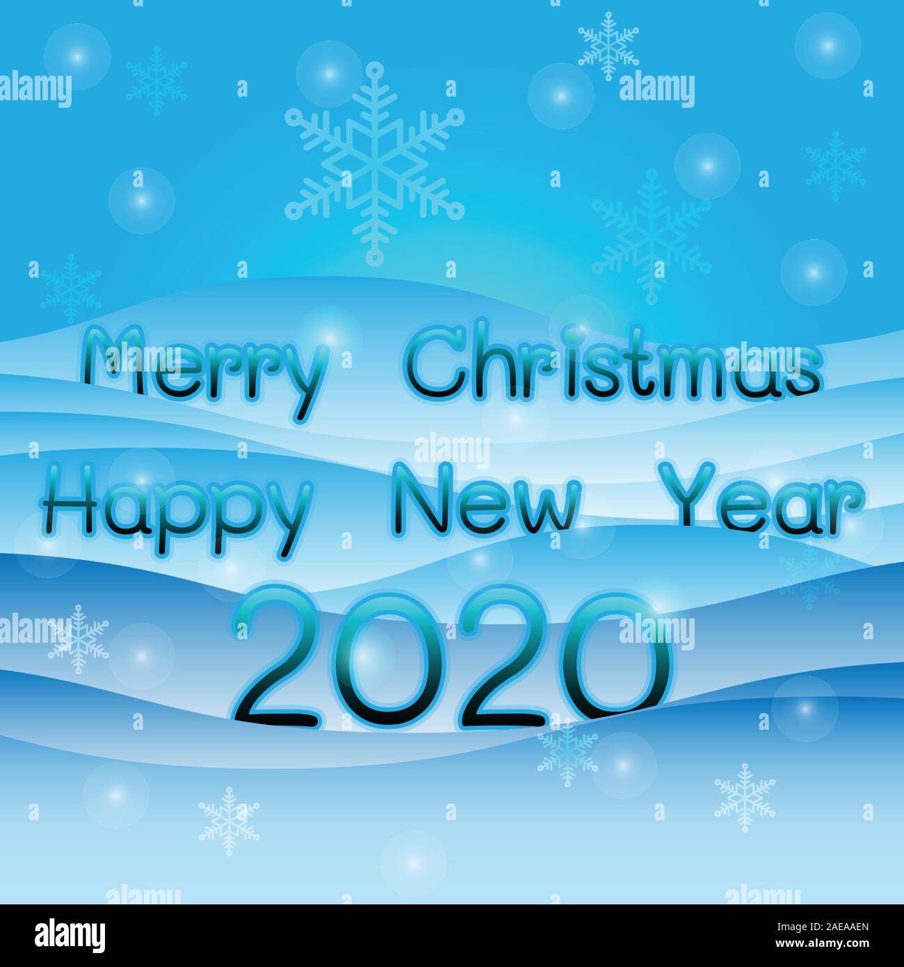 Merry christmas and happy new year on snow winter background, stock ...