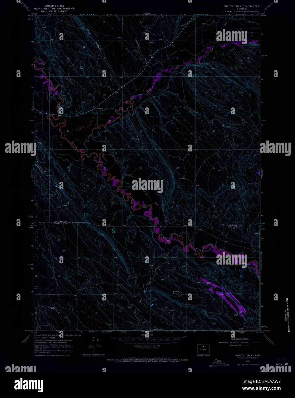 WY Weintz Draw 341873 1967 24000 Inverted Restoration Stock Photo - Alamy