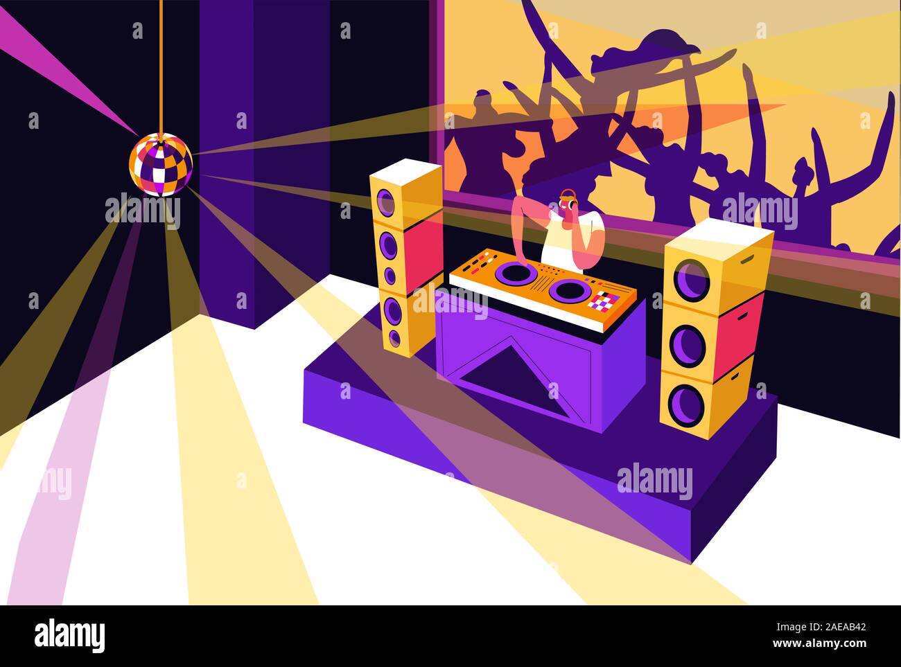 People dance dj party Stock Vector Images - Alamy