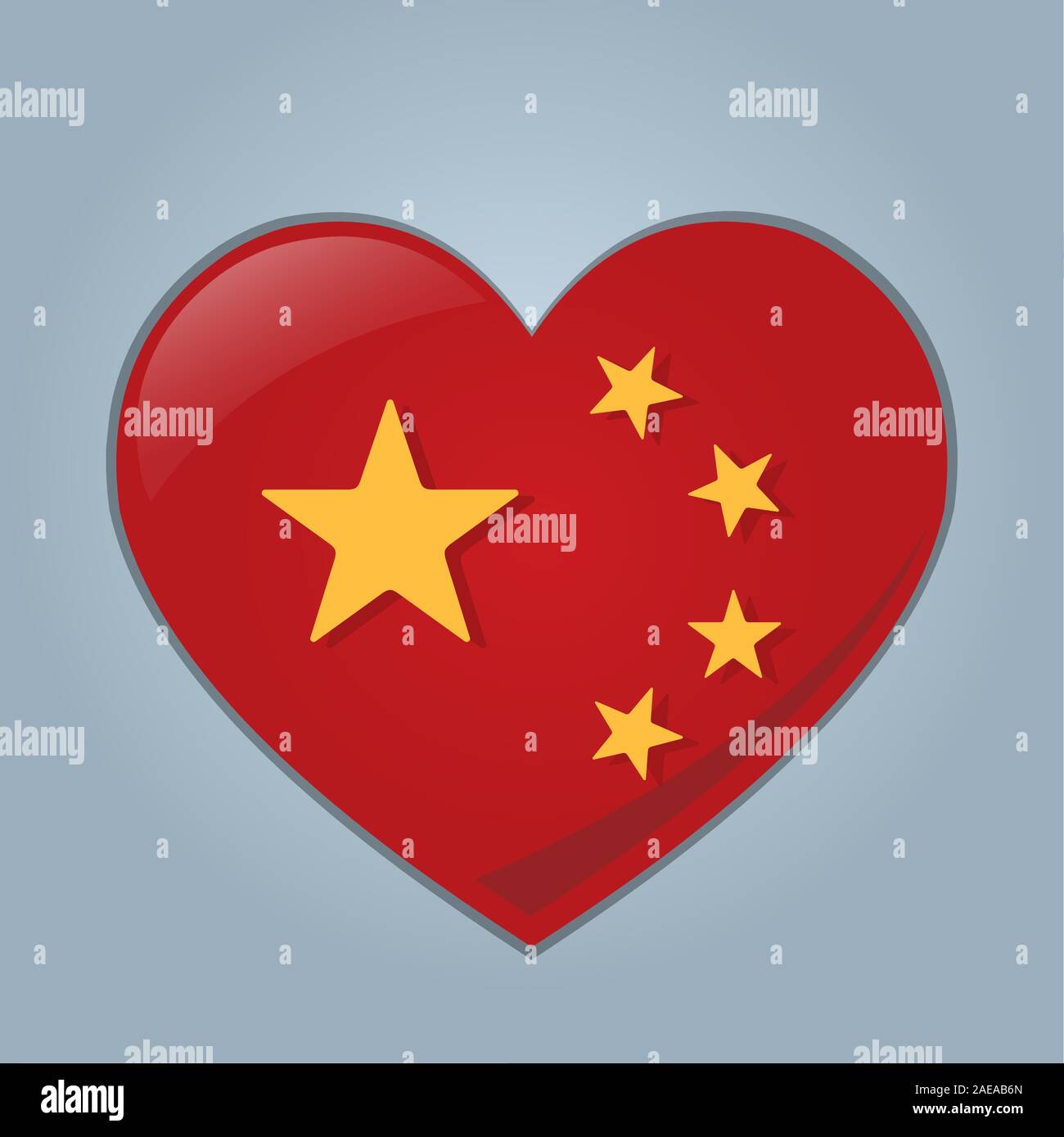 heart with chinese flag inside vector symbol illustration Stock Vector ...