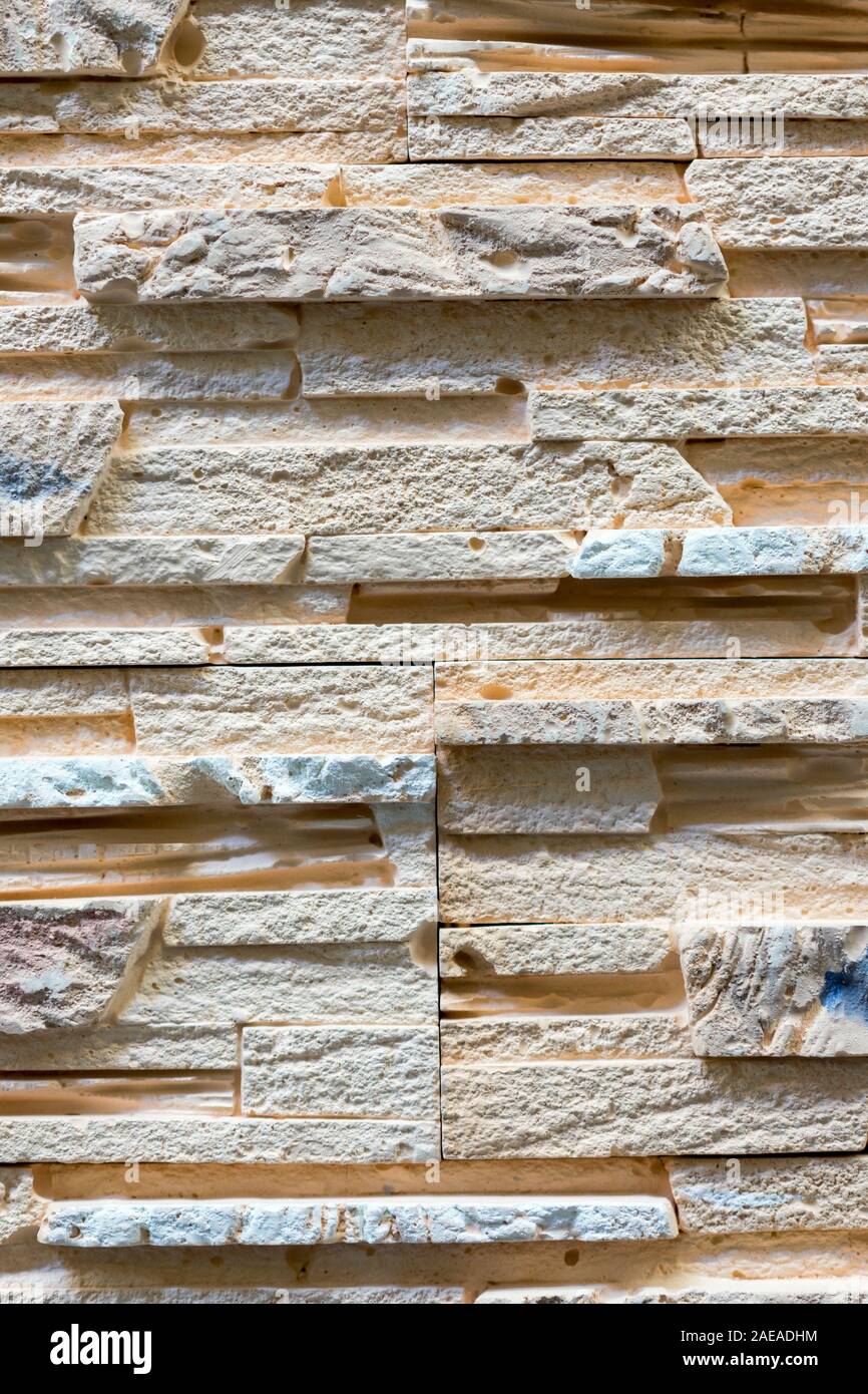 Beige decorative stone for decoration. Beige Stone Background. vertical ...