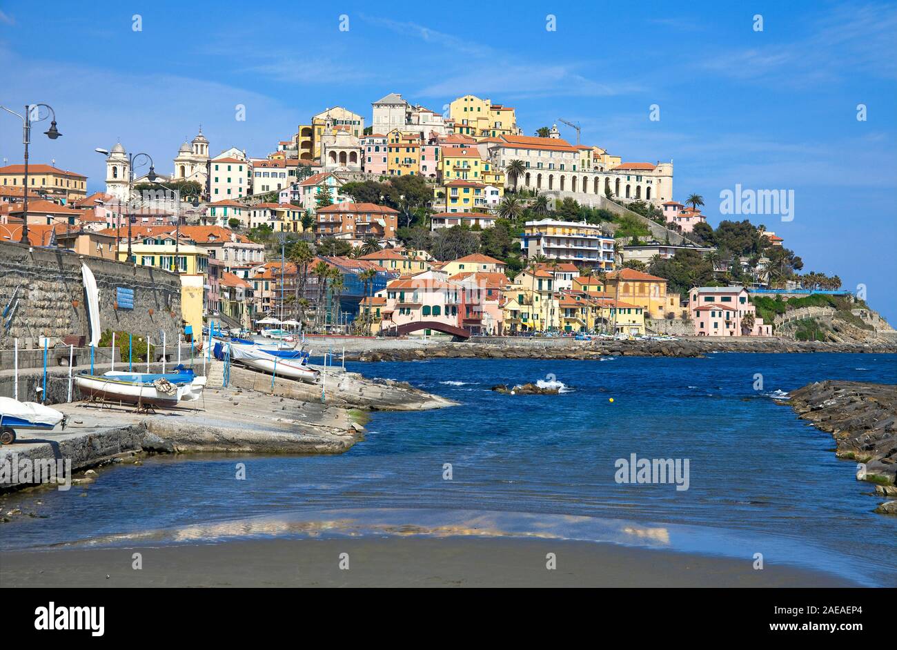 Imperia, harbour town at the ligurian coast, Imperia, Liguria, Italy ...