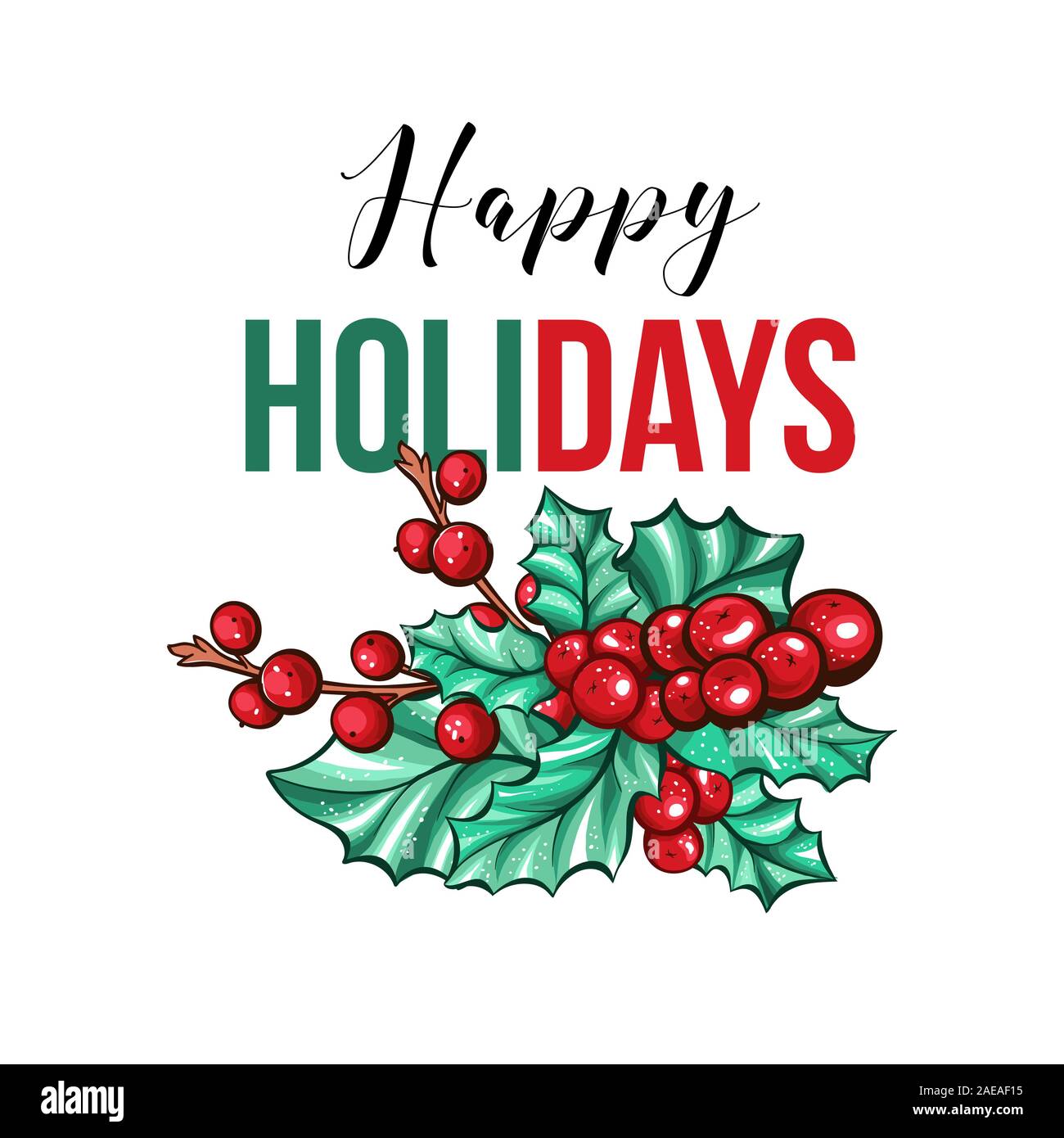 Cartoon christmas holly berries hi-res stock photography and images - Alamy